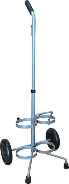 Quality Dual D / E Oxygen Cylinder Cart W / Adjustable Handle & Durable Powder - Coated Finish for sale