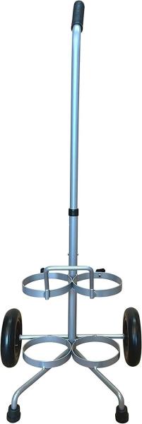Quality Dual D / E Oxygen Cylinder Cart W / Adjustable Handle & Durable Powder - Coated for sale