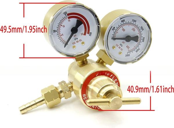 Quality Weld Acetylene Regulator Welding Gas Gauges Cga-200 Rear Inlet with 9/16"-18 for sale
