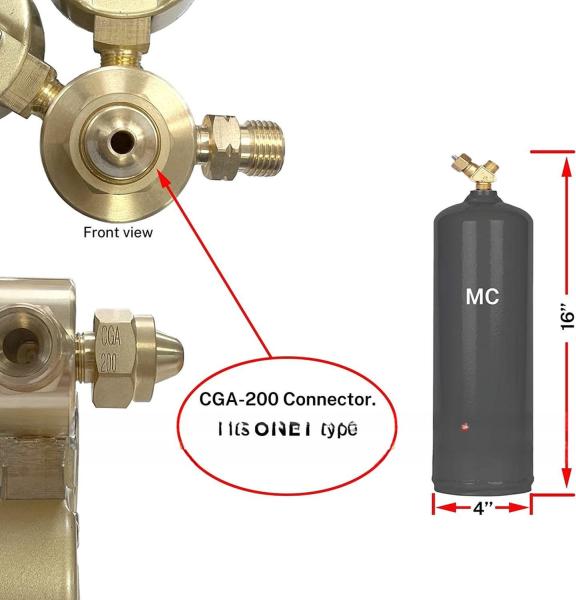 Quality Weld Acetylene Regulator Welding Gas Gauges Cga-200 Rear Inlet with 9/16"-18 for sale