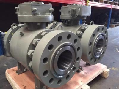 Cina Valvola a sfera messa molle di acciaio al carbonio BS5351 Turnnion in vendita