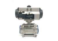 China Double Acting Screw Thread Pneumatic Actuated Ball Valve 3PC with 1000 WOG Pressure and 5.5 Bar Torque Range for sale