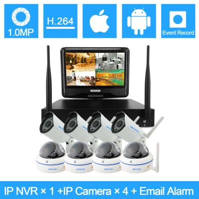 Cina La pallottola dei corredi 4 di SINOCAM 8CH 720P NVR + 4 copre con una cupola il sistema del CCTV delle macchine fotografiche ONVIF h.264 il POE P2P in vendita