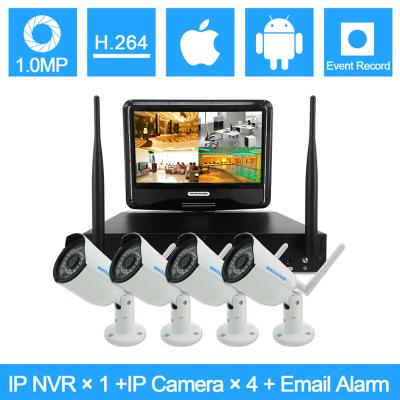 Cina macchina fotografica senza fili 1 NVR dei corredi 4Pcs Wifi IR di 720p NvVR in sistema di sicurezza domestico in vendita