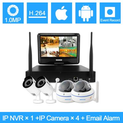 Cina corredi pieni delle macchine fotografiche del CCTV del IP di Wifi della prova dell'acqua di 2.4G 720P con la pallottola 2 + cupola 2 in vendita