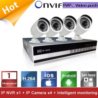 Cina La spina di Onvif & il gioco 4CH 720P hanno fissato il supporto 1*2TB HDD del corredo del sistema NVR della macchina fotografica del IP di 4mm in vendita