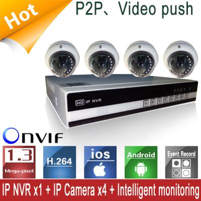 Cina Mini rilevazione di moto metallica di sostegno del corredo del sistema NVR della macchina fotografica della cupola del IP di Onvif 4CH 720P 4pcs in vendita