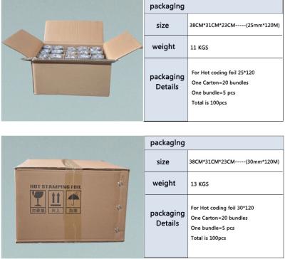 China Factory price C3 Black 120Meter HOT FOIL STAMP PRINTING CODING for packaging label for sale