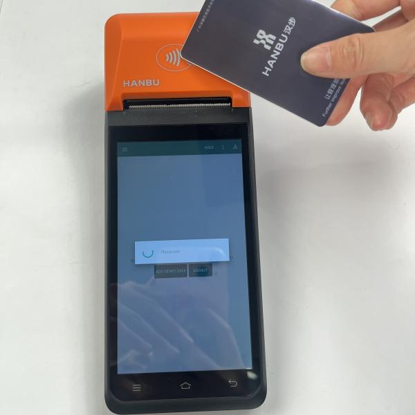 Quality Android 12 Mobile POS Orange Android POS Terminal Speaker Enabled With Type C for sale