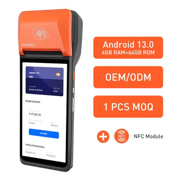 Quality Touch Screen Android POS Terminals 6 Inch POS Machine For Billing for sale