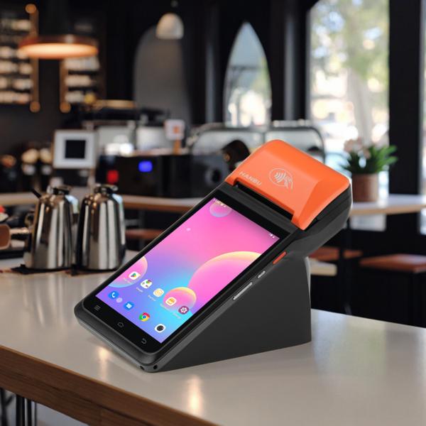 Quality Restaurant Smart POS Dual SIM Mobile POS Android 5.99 Inch With 3.8V 6400mAh Battery Capacity for sale