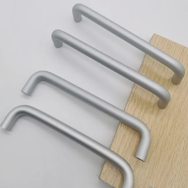 High Quality Stainless Steel Solid Exterior Interior Luxury Hardware Tube Cabinet Furniture Handle Pull Modern Bedroom Aluminum Alloy Lever Black Door Handle