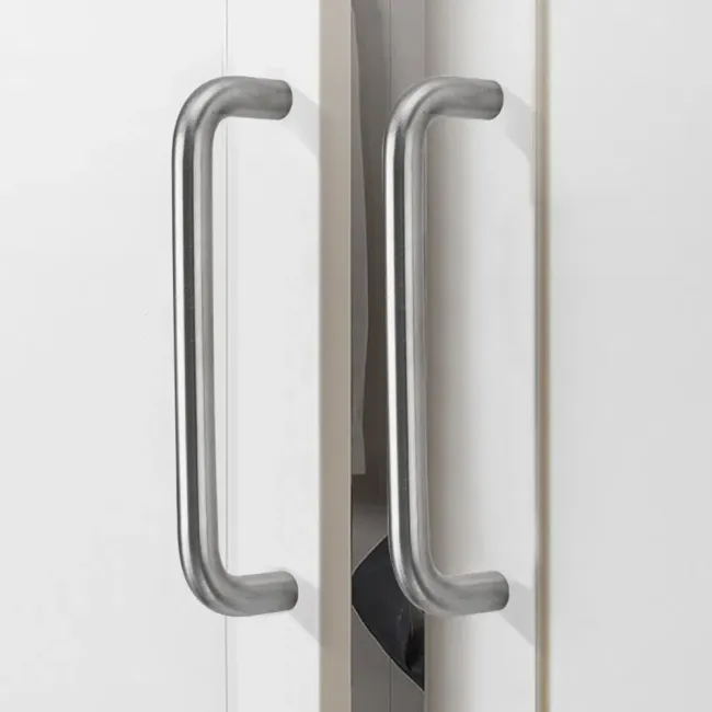 High Quality Stainless Steel Solid Exterior Interior Luxury Hardware Tube Cabinet Furniture Handle Pull Modern Bedroom Aluminum Alloy Lever Black Door Handle