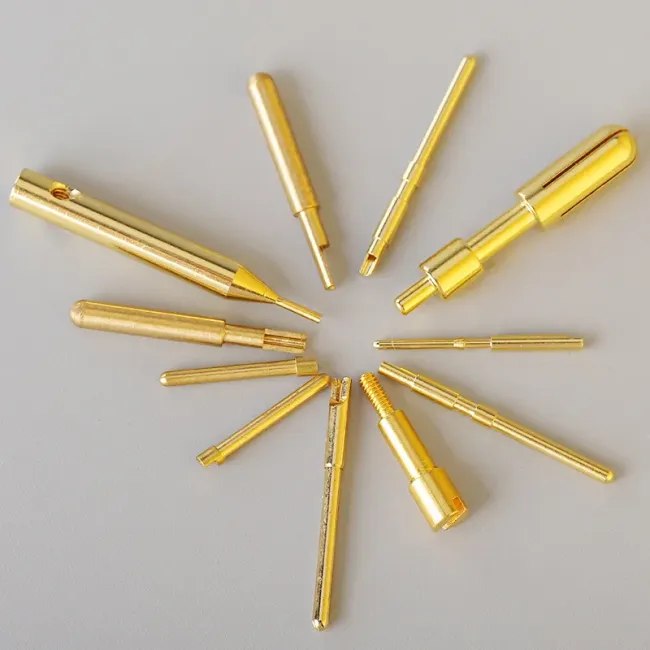 CNC Machining High Precision Metal/Steel/Aluminium/Copper/Brass Gold Plated Connector/Electrical Terminal Pin/Soldering Spring Loaded Pogo Pin Customized Part