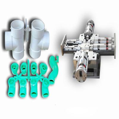 China PVC PPR pipe fitting mold, PE pipe bending mold, tee plastic pipe fitting mold, injection molding for sale