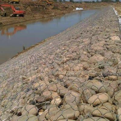 중국 6 각형 제직물 직류 전기로 자극된 개비온 와이어 메쉬 4x1x1 판매용