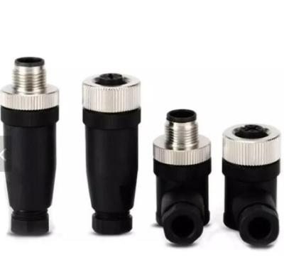 China M12 gestreckter Winkel IP67 4 5 Sensor-Verbindungsstück PA66 8Pin AISG verlegte Koppelung zu verkaufen
