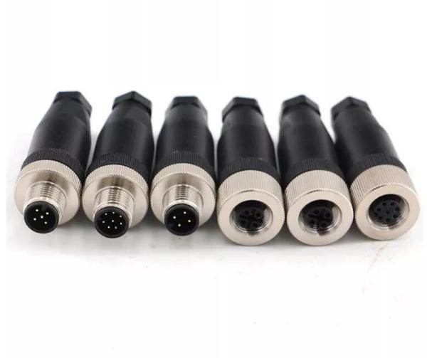 3 Pin 4 Pin Screw Shreaded M8 Circular Connector Male Female IP67 For Solder Sensor