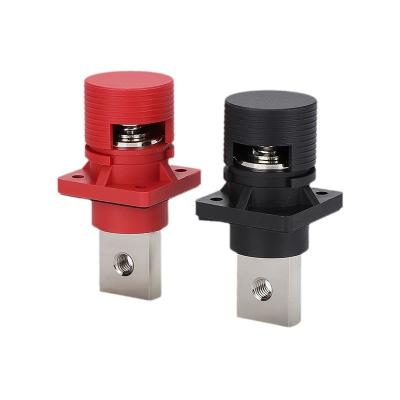 China 300A-400A Through-Wall Battery Terminal Connector with Snap-On Round Protective Cover (Red/Black) for sale