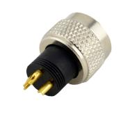 China 3p Socket Welding M12 Right Angle Connector Anti - Vibration Locking Screw Design for sale
