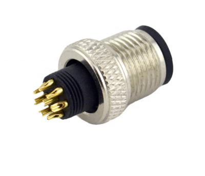 China Underwater M12 Circular Connector Male Screw Locking 8 Contacts Molded Coupler For Medical for sale