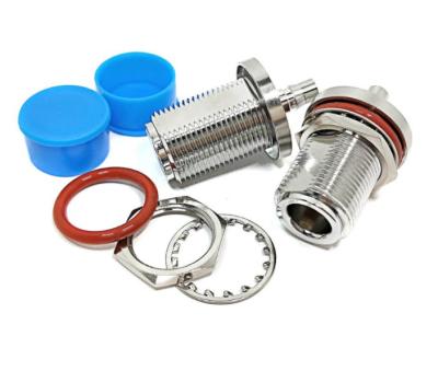 China RF Coaxial Adapter Radio Frequency Connector N Female Jack Bulkhead To QMA Female for sale