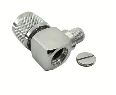 China N Male Plug Radio Frequency Connector Right Angle 90 Degree For 8d-Fb Lmr-400 Cable for sale