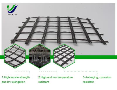 Geogrids de fibra de vidrio resistentes al envejecimiento 12 ~ 50 mm × mm para pistas de aterrizaje de aeropuertos