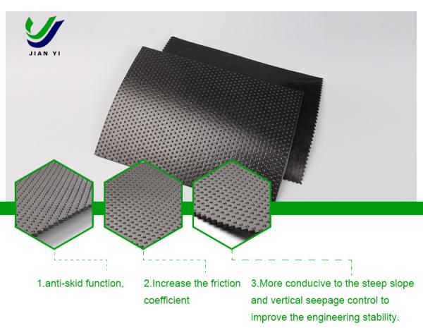 Quality 50m~100m HDPE Textured Geomembrane For Slope Anti Slip And Anti Seepage Solutions for sale