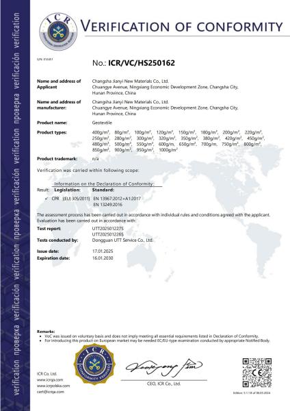 Quality Uv Resistance Staple Fiber Geotextile Water Permeable 100-800grams/㎡ for sale