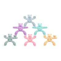 China OEM/ODM Bear shaped stackable interactive Bear bite Jenga silicone baby teether for sale