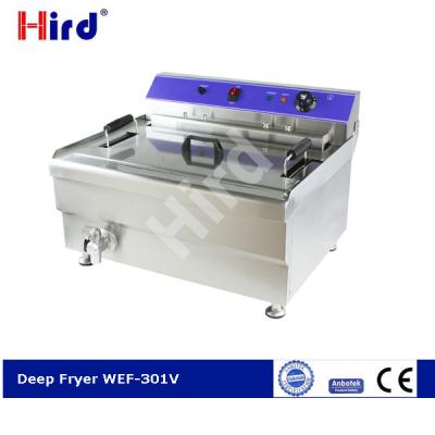 China CE electric deep fryer for industrial kitchen units countertop fryer with tap WF-301V / EF-301V for sale