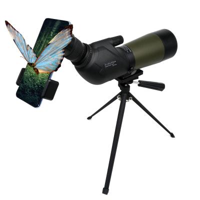 China 20-60x60 Waterproof Angled Spotting Scope With Tripod Soft Carry Case for sale