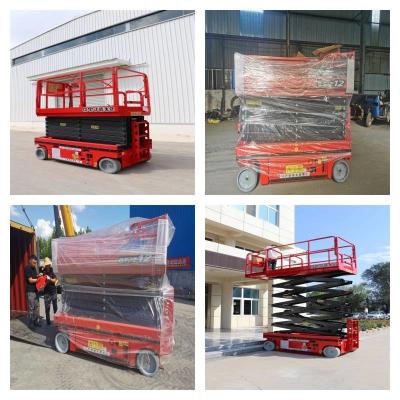 Cina Steel Structure 12m Self Propelled Scissor Lift Platform With Control Handle in vendita