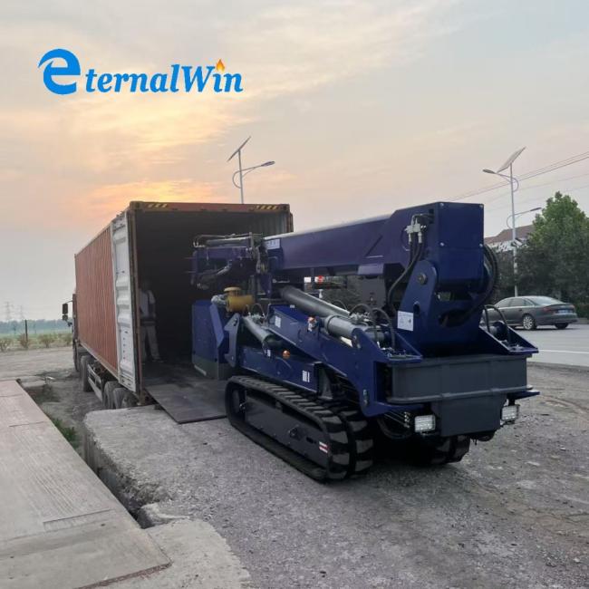 Close-up view of spider crane's control panel and mechanisms