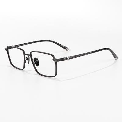China Solid Full Frame Punk Style Gold Durable Lightweight Presbyopia Female Men's Prescription Customizable logo UV Glasses Frames for sale