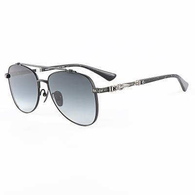 China 2026 Wholesale Design Titanium Unisex Sun Glass Cycling Men Women Vintage Lightweight Temple Sunglasses Customizable Side logo for sale