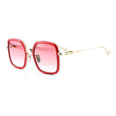 China Gradient Red Colored Pentagon Beach Shades Glasses Frames Fashionable UV400 Outdoors Travel Bike Private Label Sunglasses Custom for sale