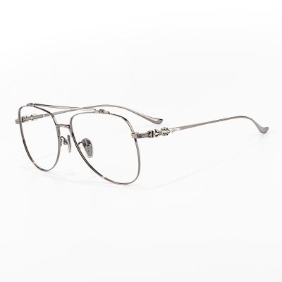China China Light Luxury Celebrity Dual Beam Black Gold Silver Gun Color Optical Reading Men's Female Wholesale Glasses Order Online for sale