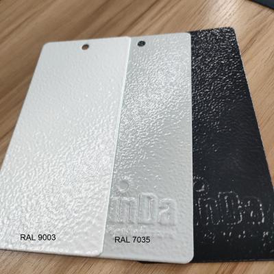 China Corrosiebestendige rimpelvastheid Textuur RAL9003 Witte buitenverf met epoxy polyesterpoedercoating Te koop