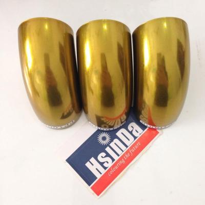 China Candy Yellow Chrome Mirror Gold Effect Electrostatic Spray Powder Coating Paint for Stainless Steel for sale