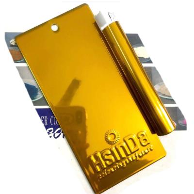 China Chrome Mirror Gold Color Electrostatic Heat Chemical Resistant Oxidize Powder Coating Spray Paint for Metal Fabrication for sale