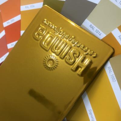 China Chrome Plating 24k Pure Gold Effect Double Coats Electrostatic Powder Coating For Luxury Furniture for sale