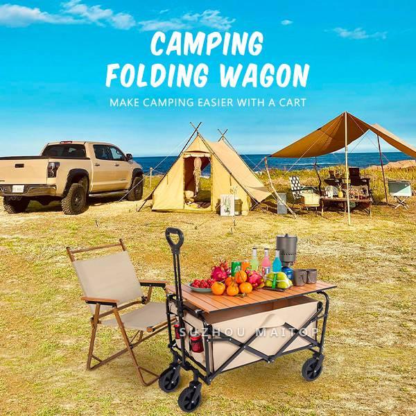 Folding wagon cart in open position showing full size and storage capacity