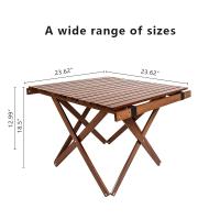 China Adjustable 33cm 47cm Portable Camping Table 60x60cm Square for sale