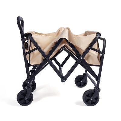 China 80L Folding Wagon Cart with 5" PVC Wheels and Adjustable Handle for sale