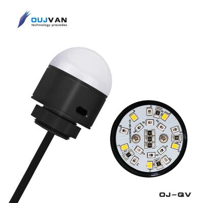 OUJVAN QV Hemisphere LED Signal Indicator Light DC12V DC24V 35mm 50mm RYG Industrial Warning Lamp IP54 IP65