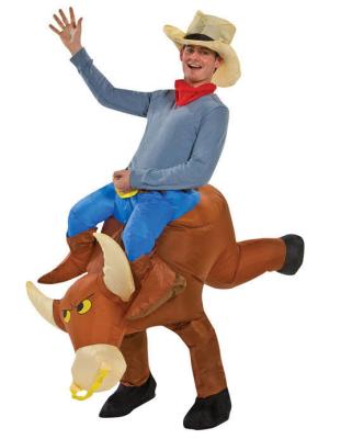 China Bull Rider Inflatable Cowboy Costume , Two Pieces Inflatable Man Costume for sale