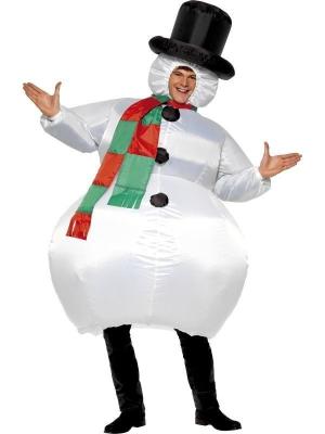China Snowman Adult Inflatable Costumes Hat Christmas Fancy Dress Xmas Outfit for sale