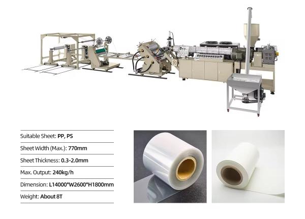 Quality PP PS Single Screw Plastic Sheet Extruder 110mm Diameter Fully Automatic for sale